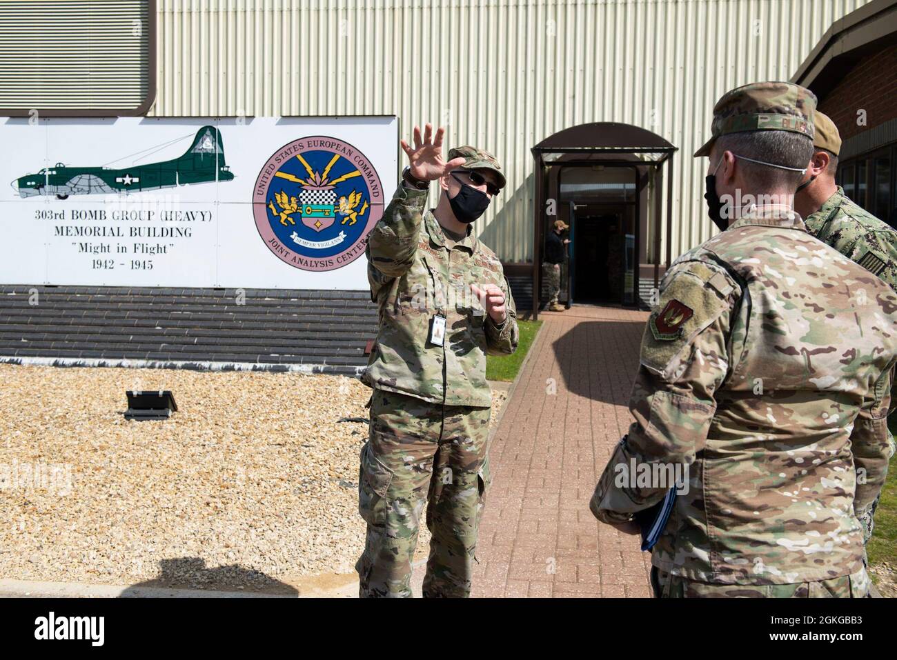U.S. Air Force Col. Abraham Jackson, left, U.S. European Command Joint Intelligence Operations ...