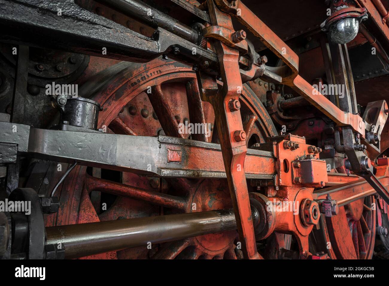 wheel on a historic steam engine Stock Photo - Alamy
