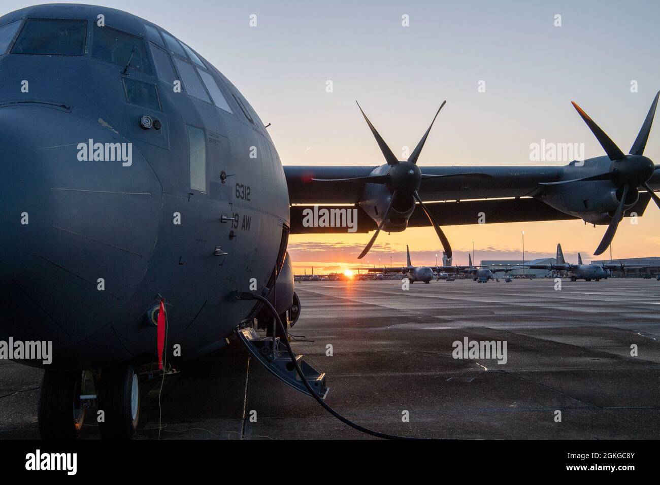 A C-130J Super Hercules sits on the flightline at Little Rock Air Force ...