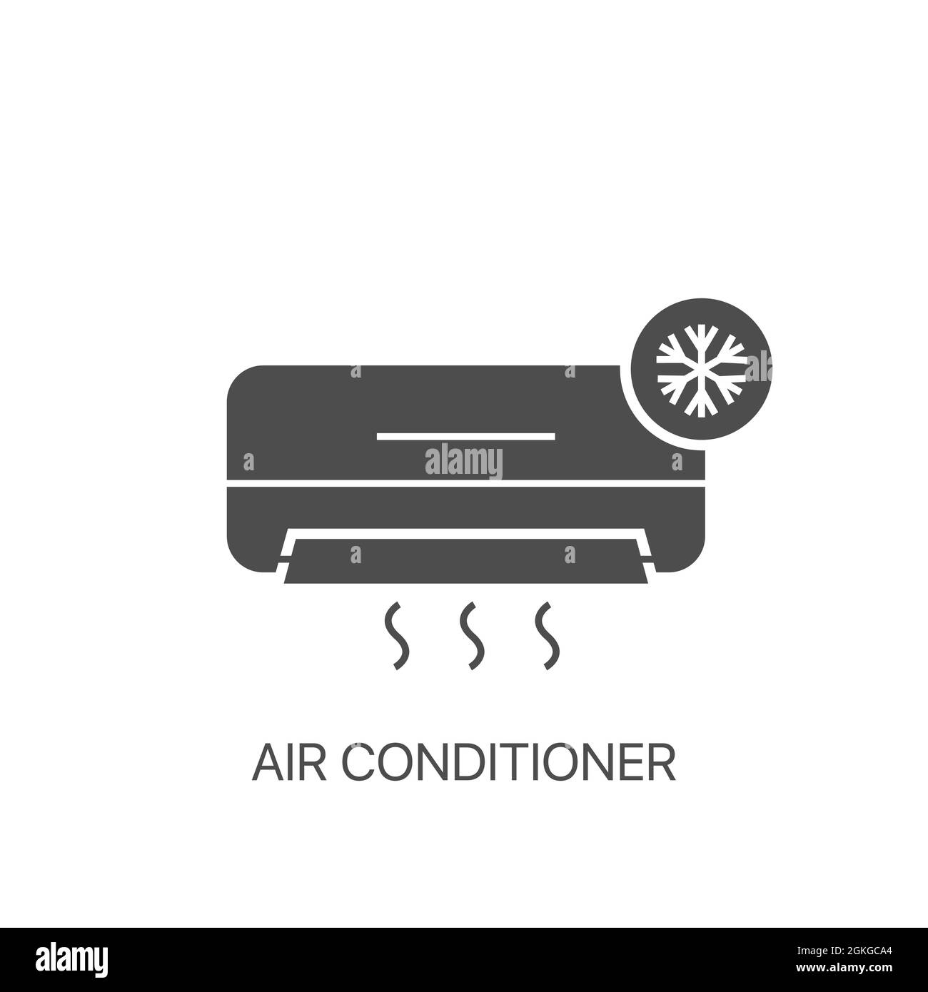 Air conditioner with snowflake vector line icon Stock Vector Image ...