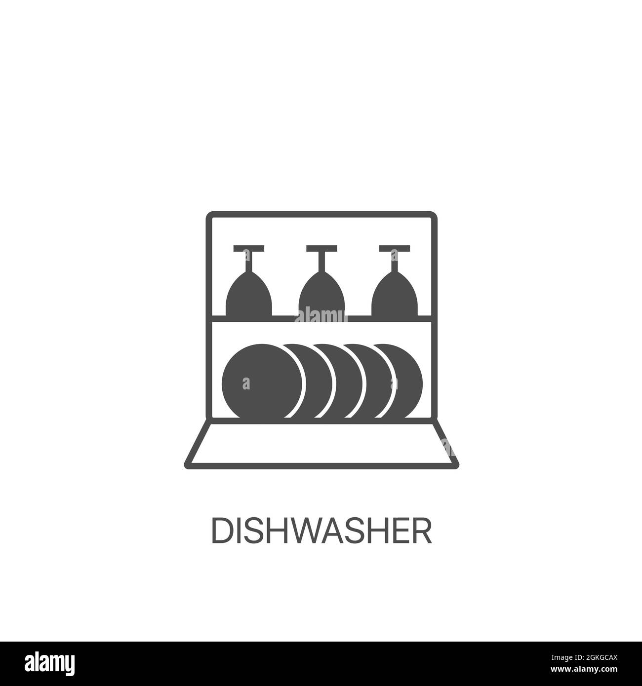 Dishwasher vector line icon. Simple Vector Sign and Trendy Symbol for ...