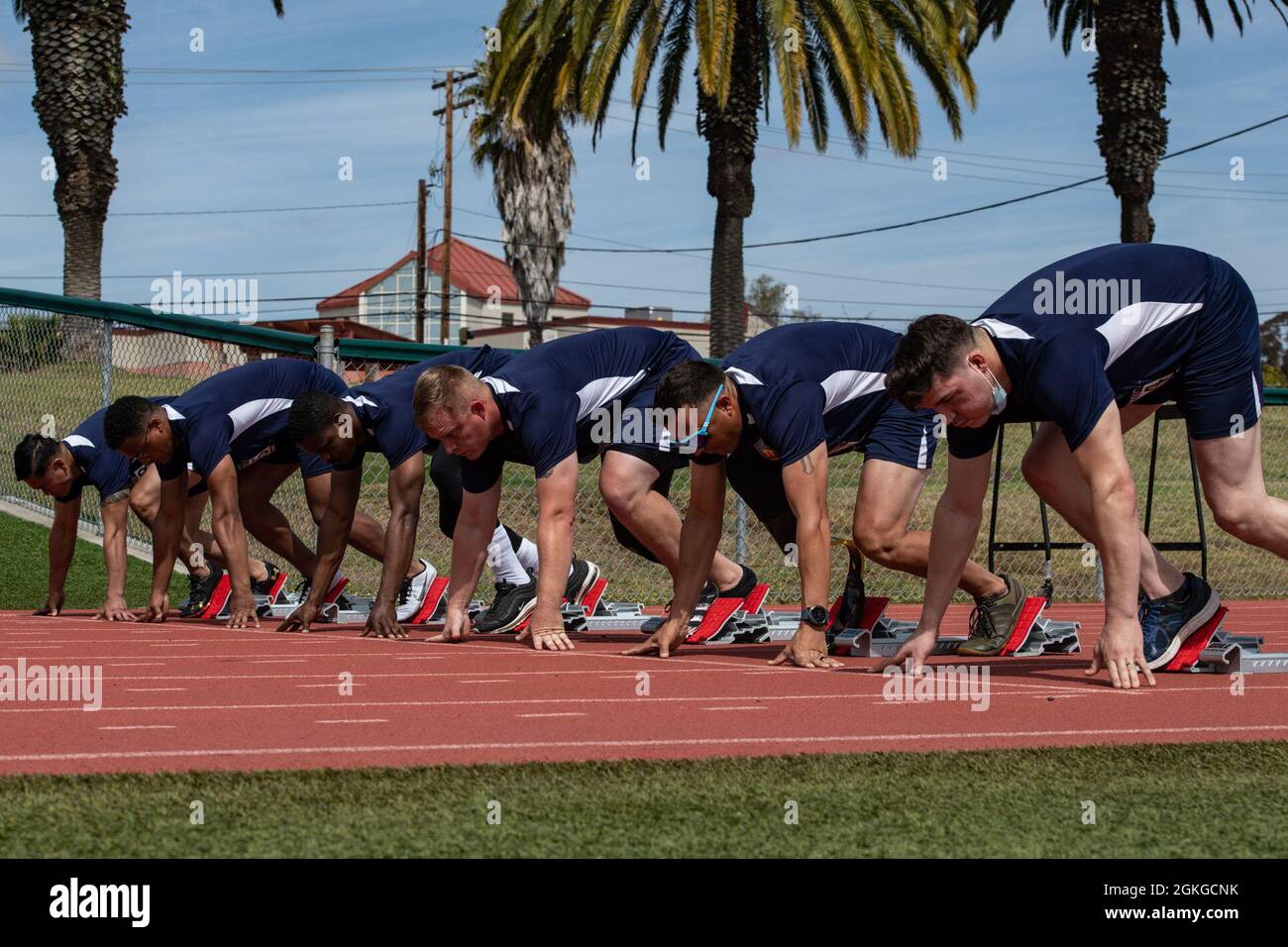U.S. Marine Corps Capt. Thomas Benge competes in the track finals ...