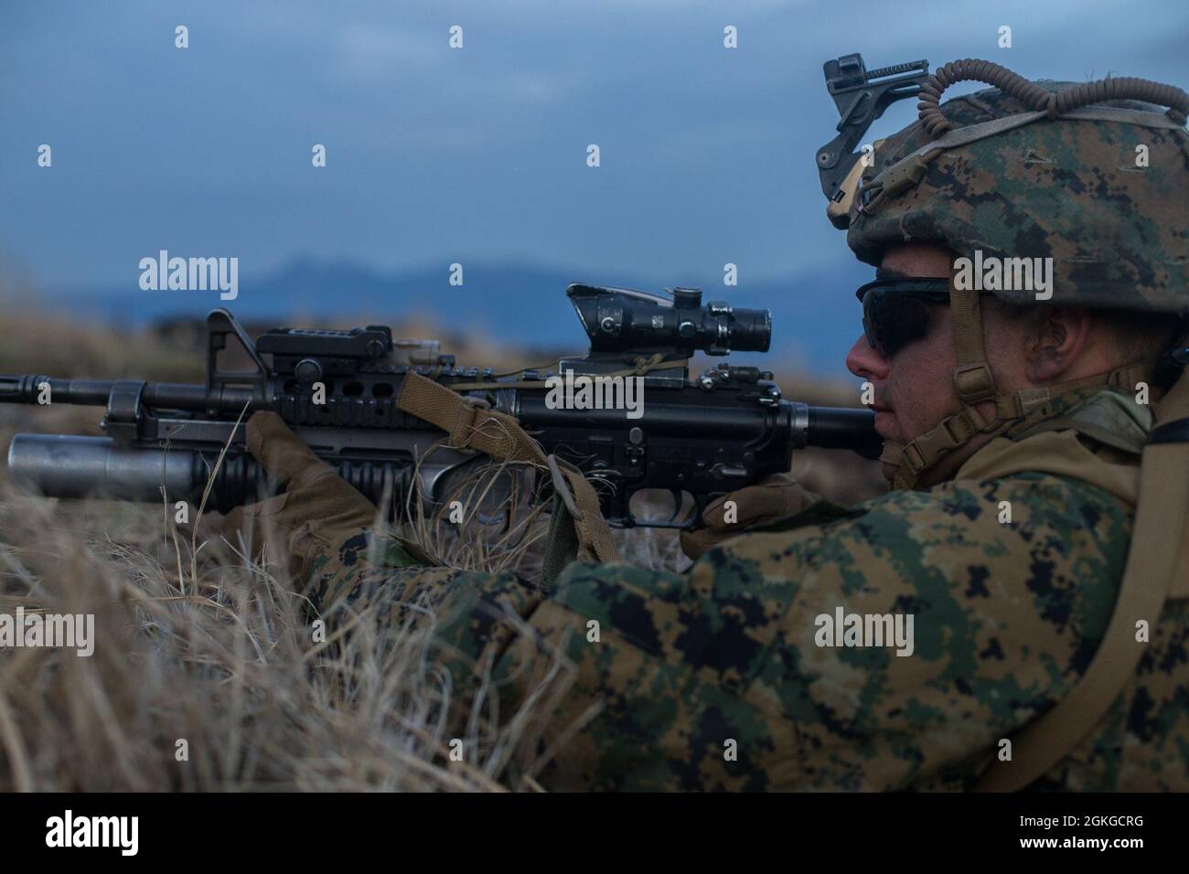 U.S. Marine Corps Lance Cpl. Beau Crane, a grenadier with 3d Battalion ...