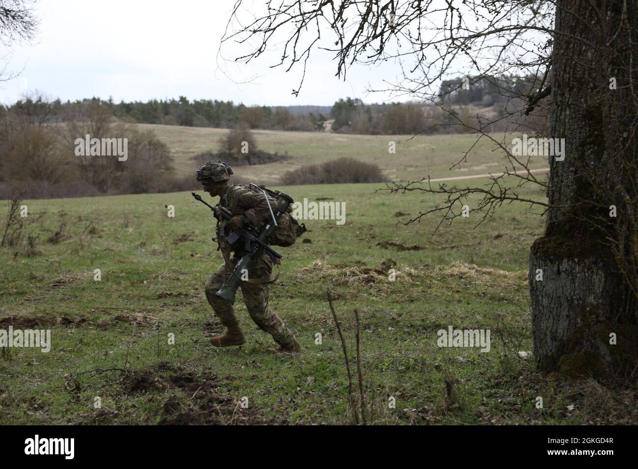 A soldier attached to Red Platoon, Outlaw Troop, 2nd Cavalry Regiment ...