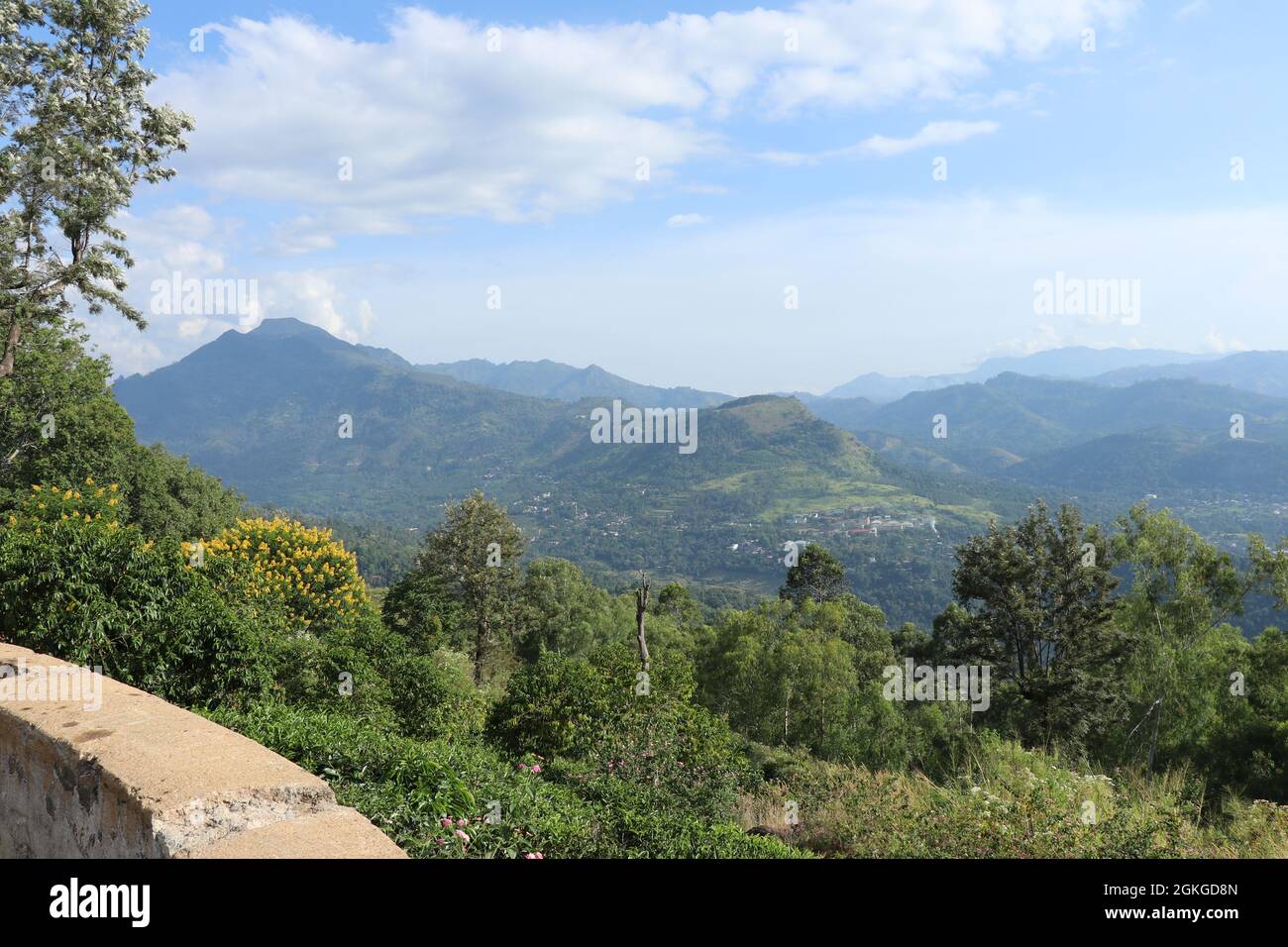 View of the beauty of the mountainous area seen on the hilltop Stock ...