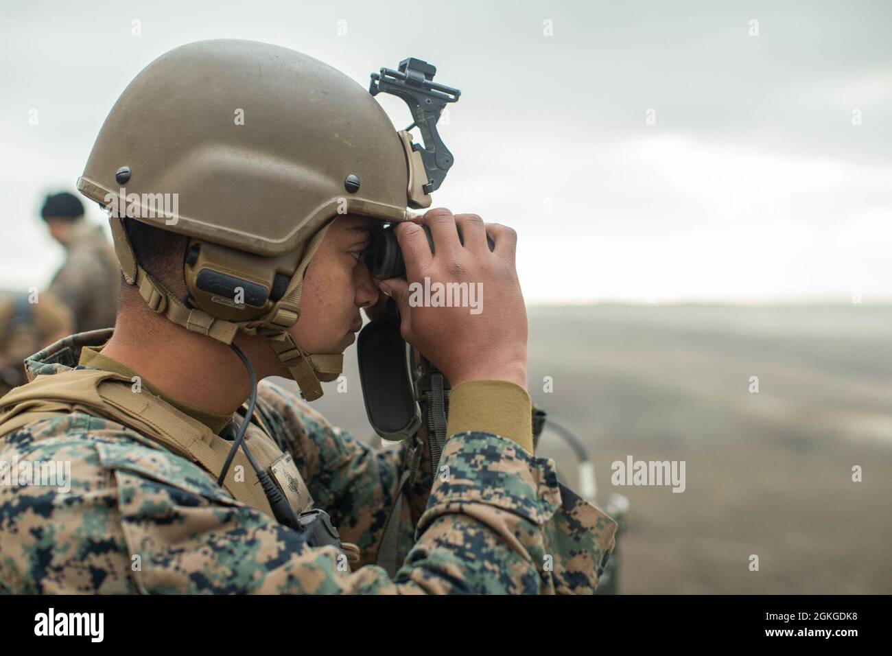 U.S. Marine Corps Cpl. Cameron Smith, a radio operator with the 11th ...