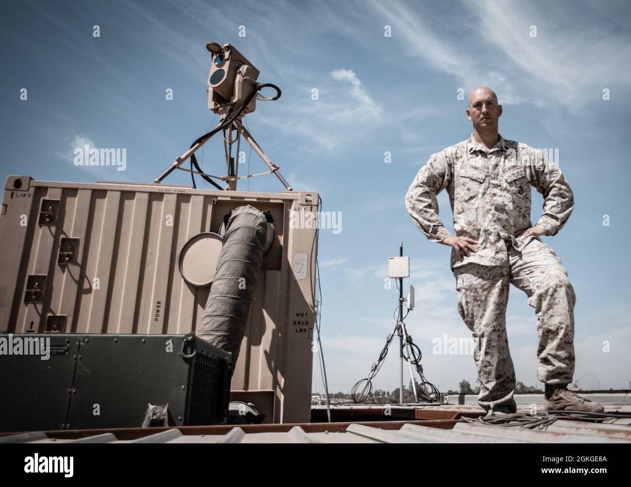 U.S. Marine Corps Gunnery Sgt. Daniel Deese, a Low Altitude Air Defense ...