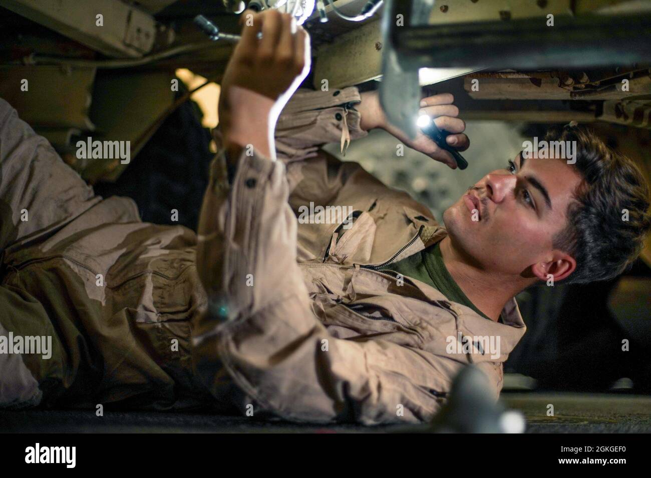 PACIFIC OCEAN (April 15, 2021) U.S. Marine Corps Cpl. Tyler Lucas, a ...
