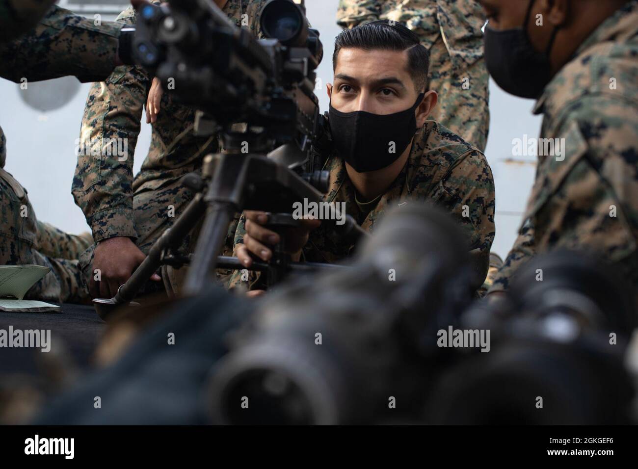 PACIFIC OCEAN (April 15, 2021) U.S. Marine Corps Cpl. Dominic Ortiz, a ...