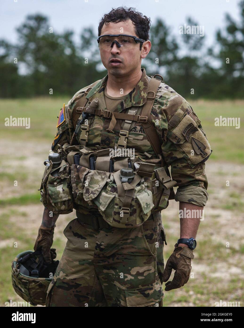 A U.S. Army soldier listens to instructions while participating in the ...