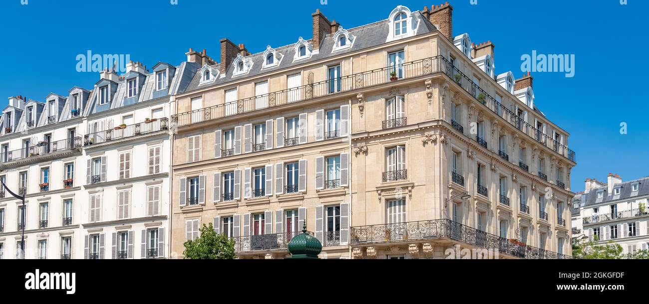Paris, beautiful buildings, place de la Nation in the 11e district ...