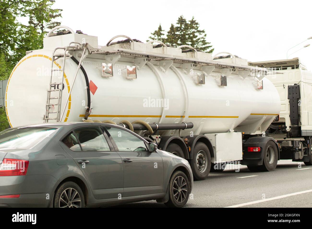 Freight transport on the highway. A vehicle to transport goods in the ...