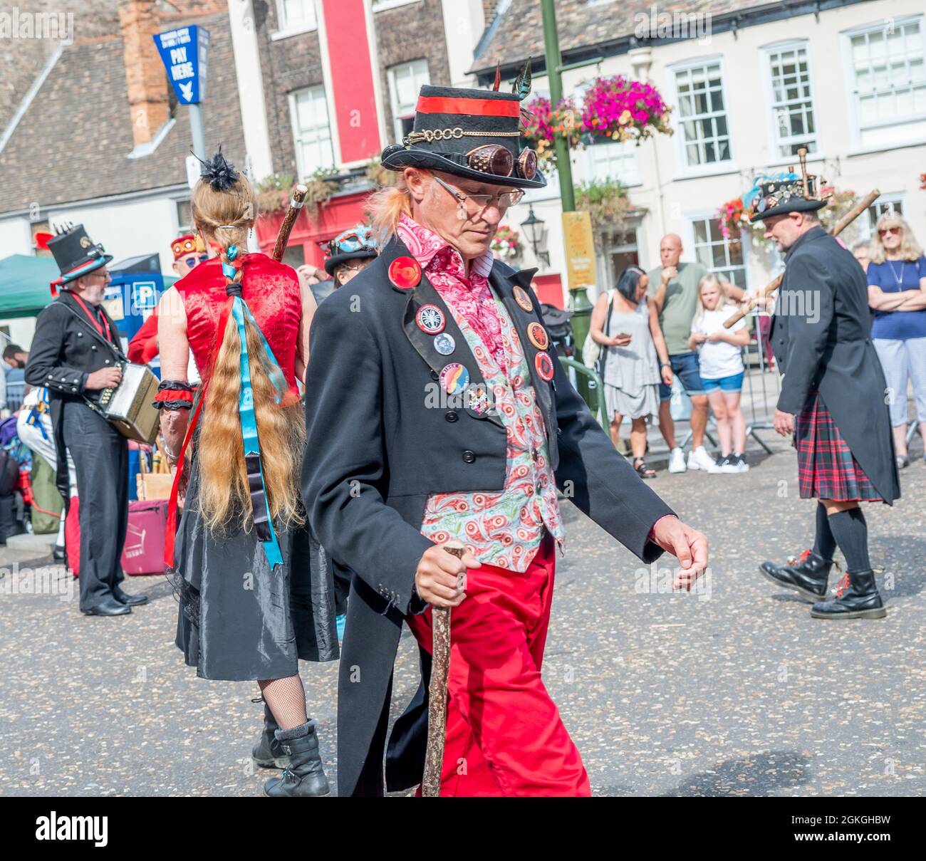 Steam punk morris dancers giving a demonstration at the annual King's ...