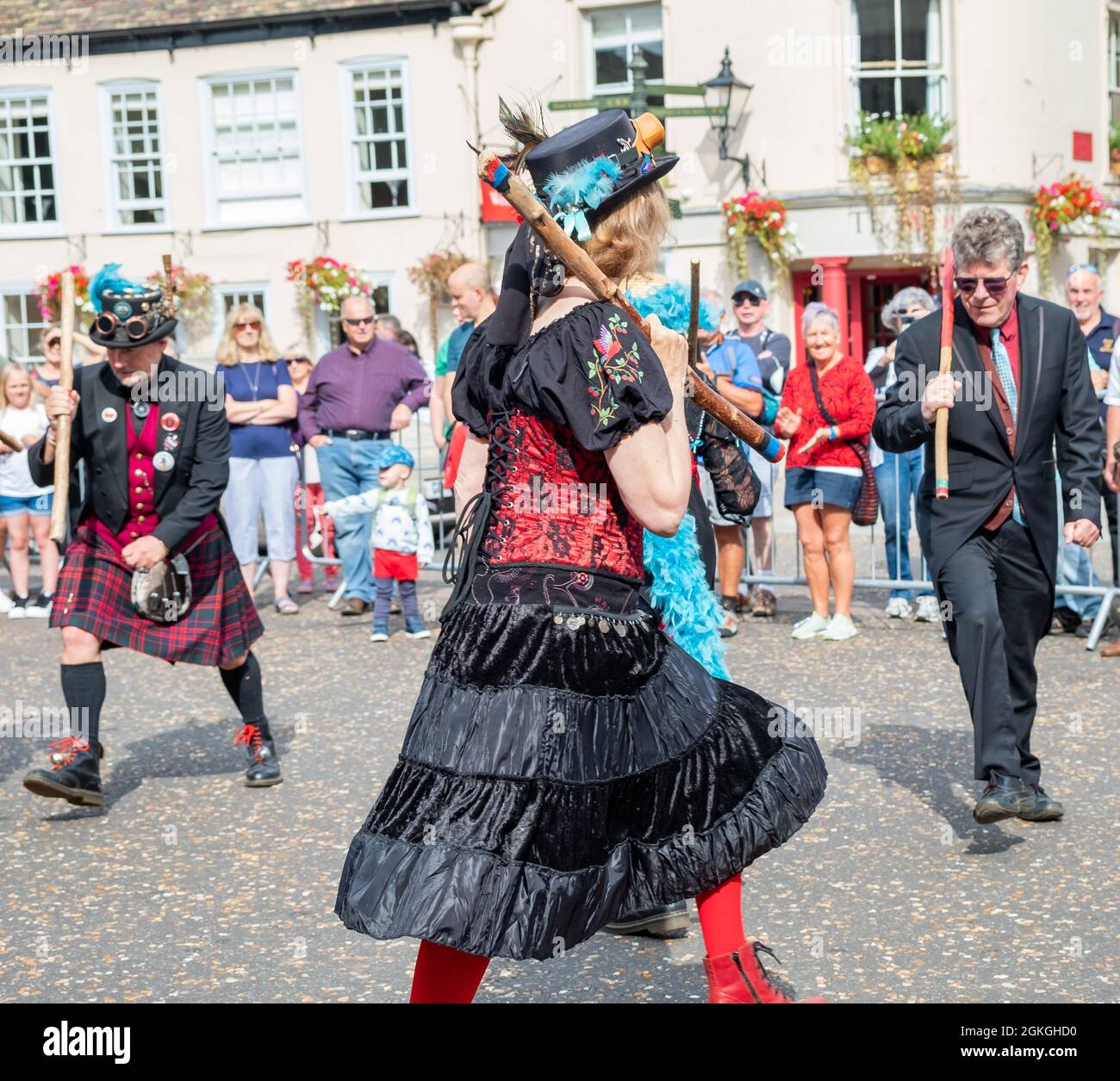 Steam punk morris dancers giving a demonstration at the annual King's ...