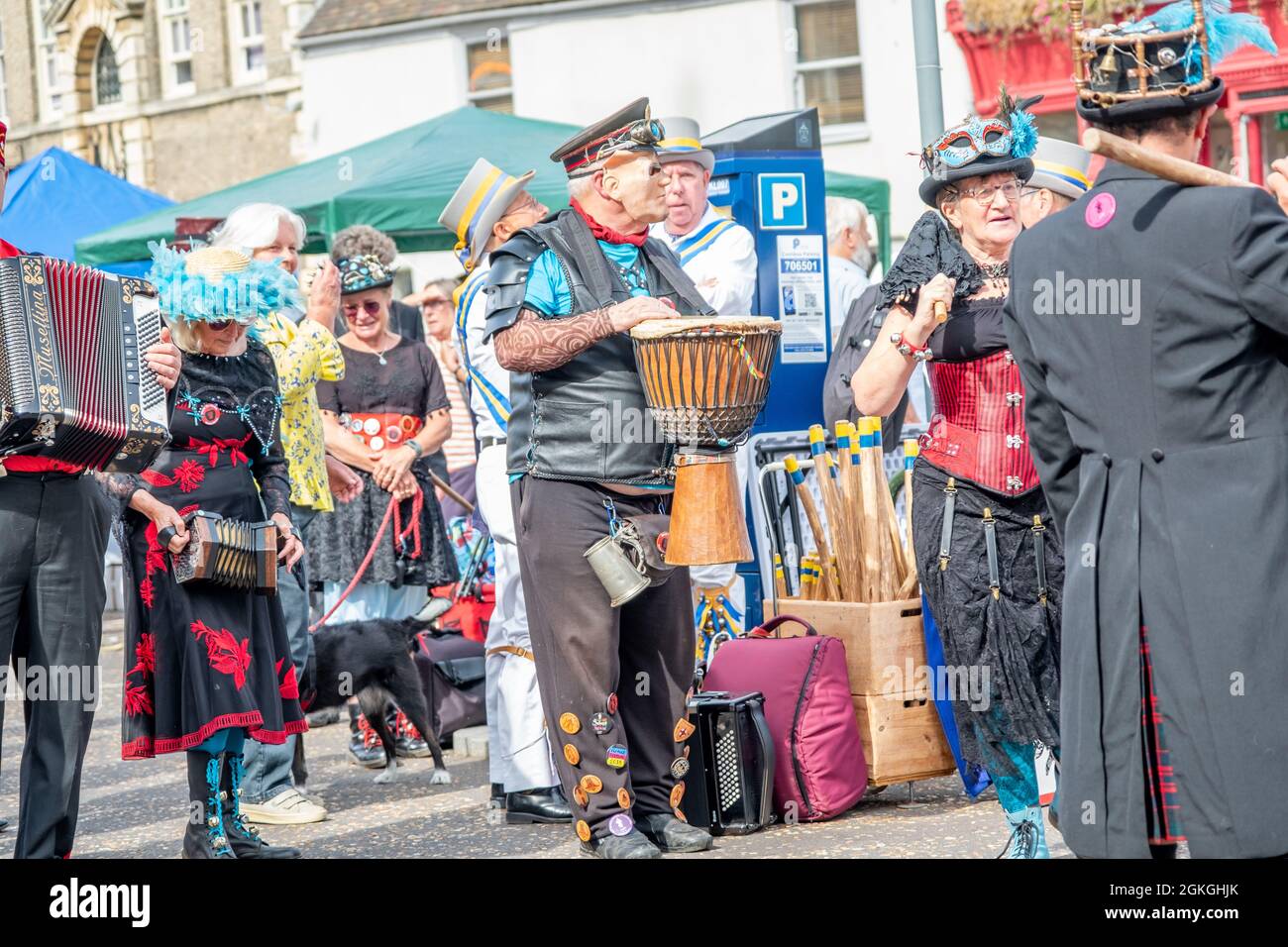 Steam Punk morris dancing troupe giving a demonstration at the annual ...