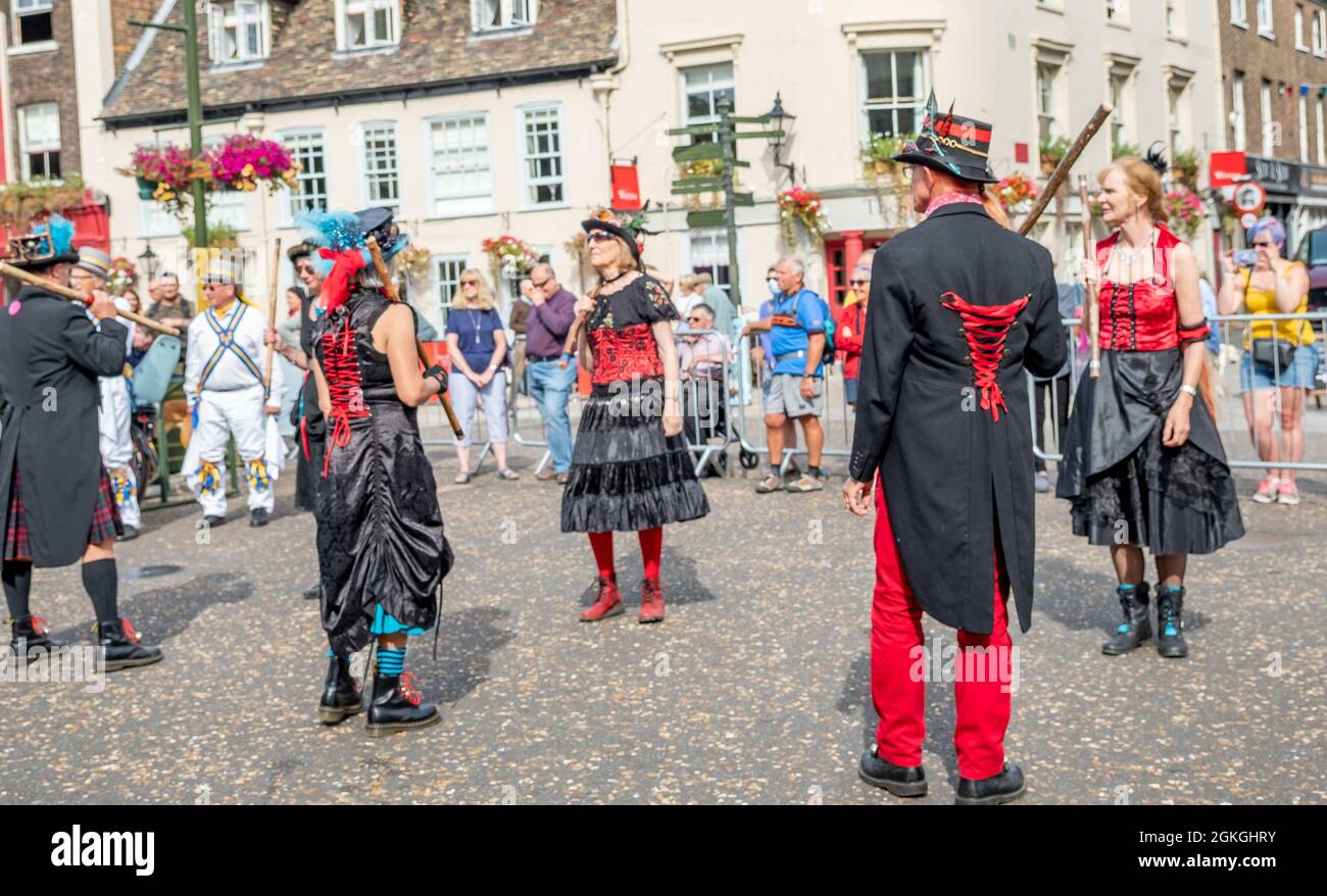 Steam Punk morris dancing troupe giving a demonstration at the annual ...