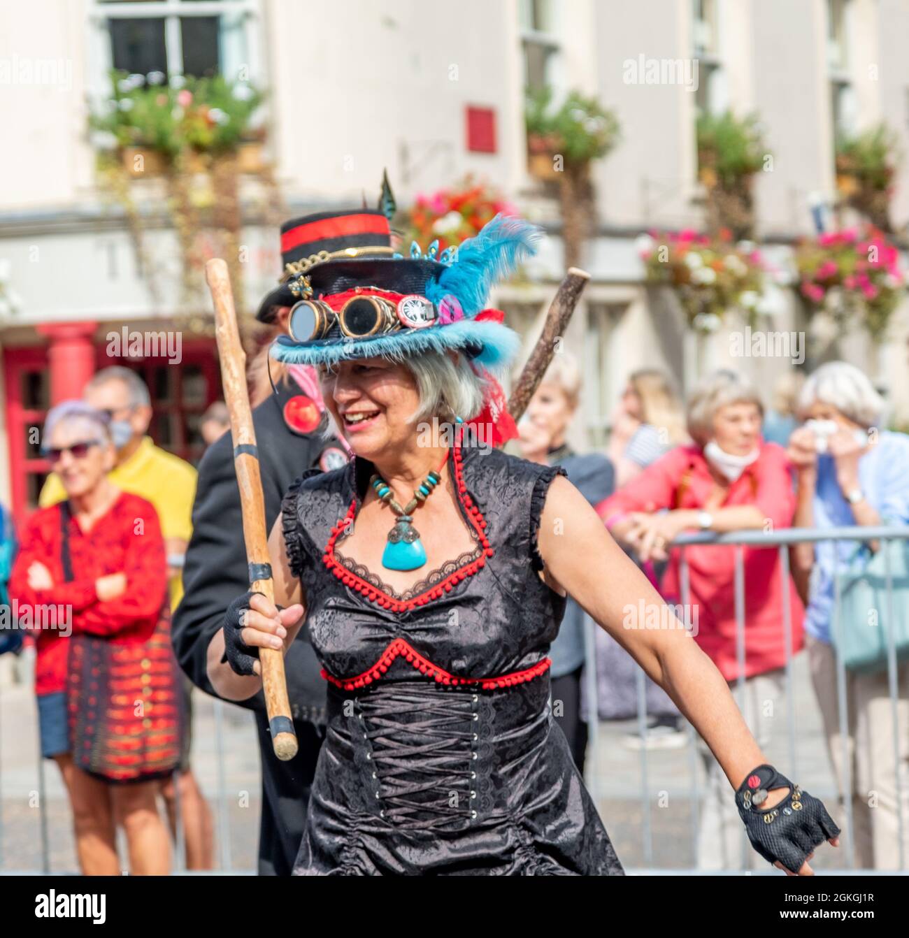 Steam Punk morris dancing troupe giving a demonstration at the annual ...