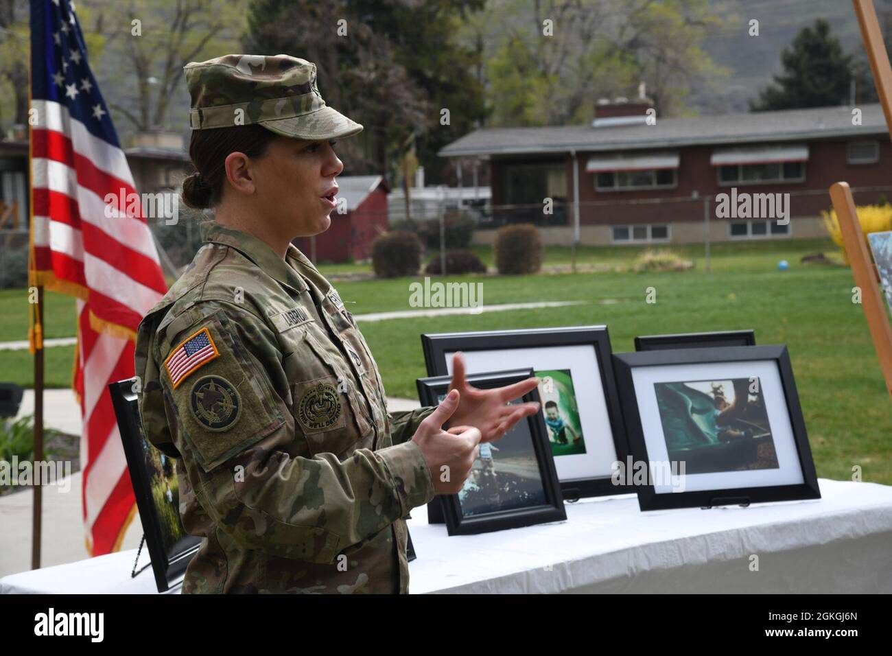 Staff Sgt. Jullienne Labrum (left) a Basic Leader Course instructor ...