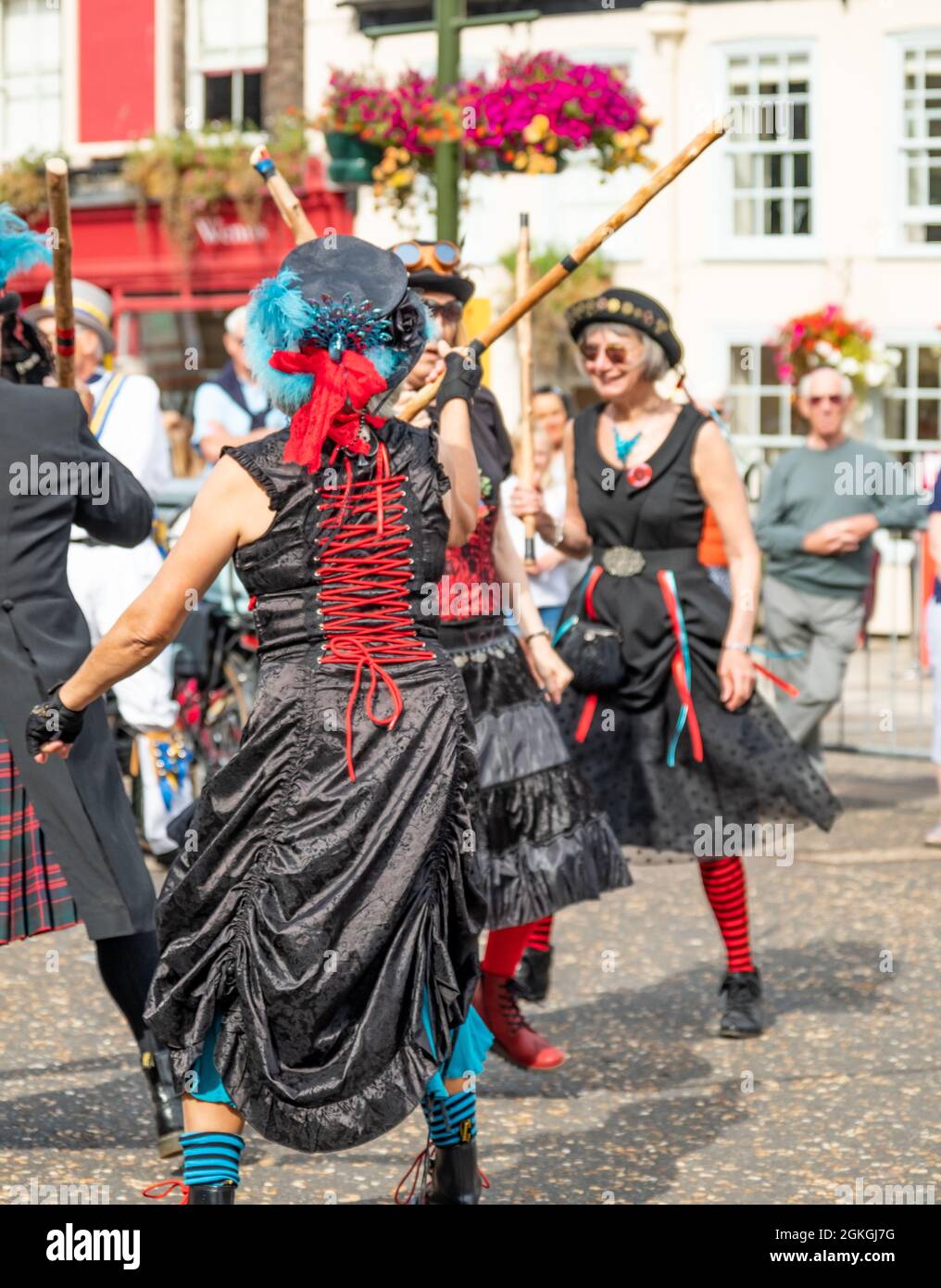 Steam Punk morris dancing troupe giving a demonstration at the annual ...