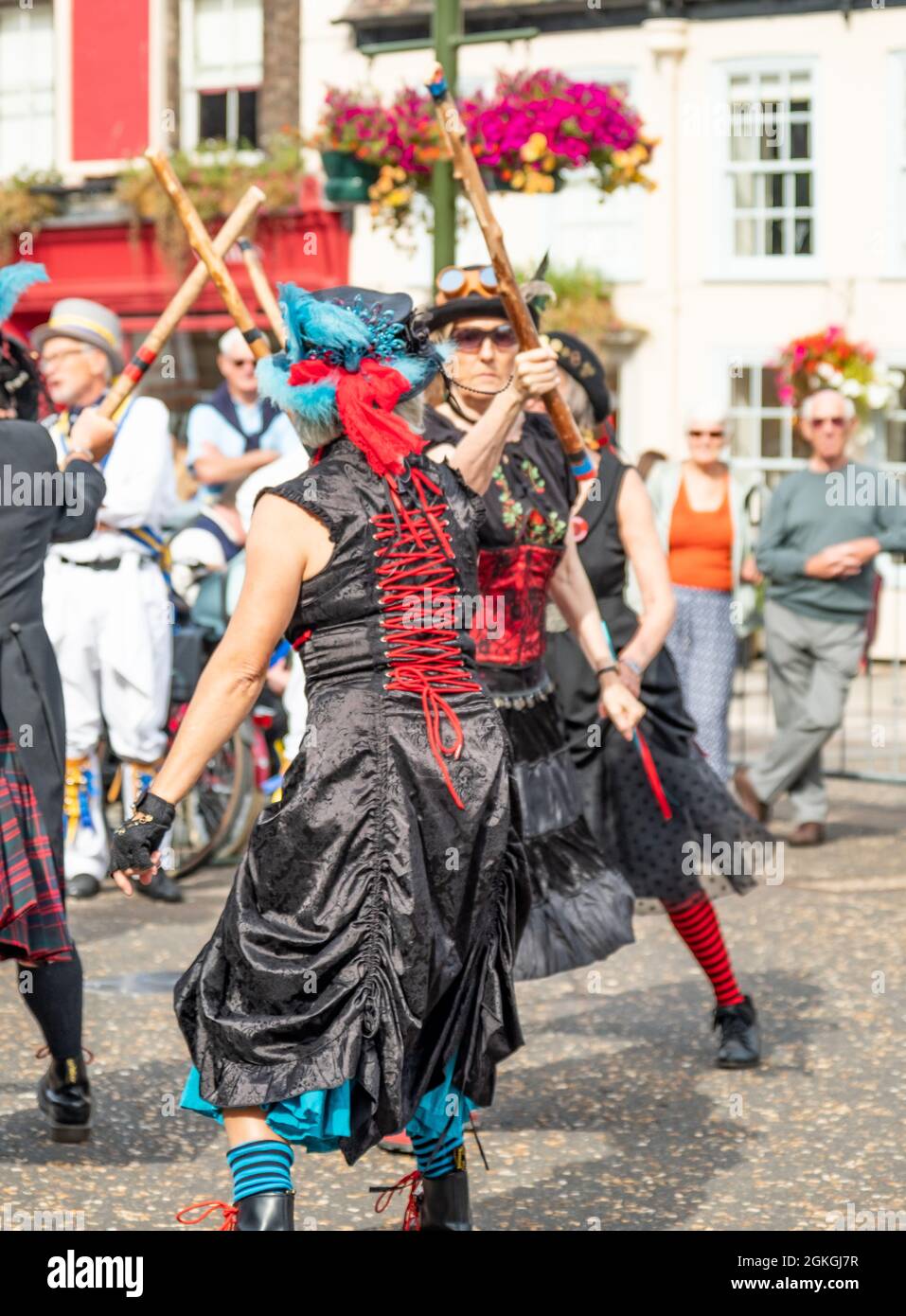 Steam Punk morris dancing troupe giving a demonstration at the annual ...