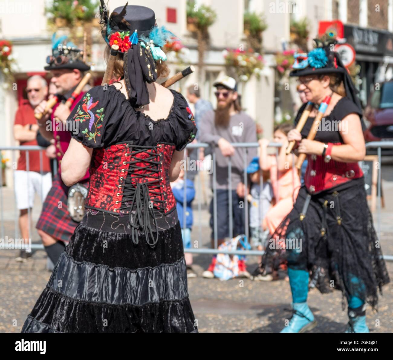 Steam Punk morris dancing troupe giving a demonstration at the annual ...