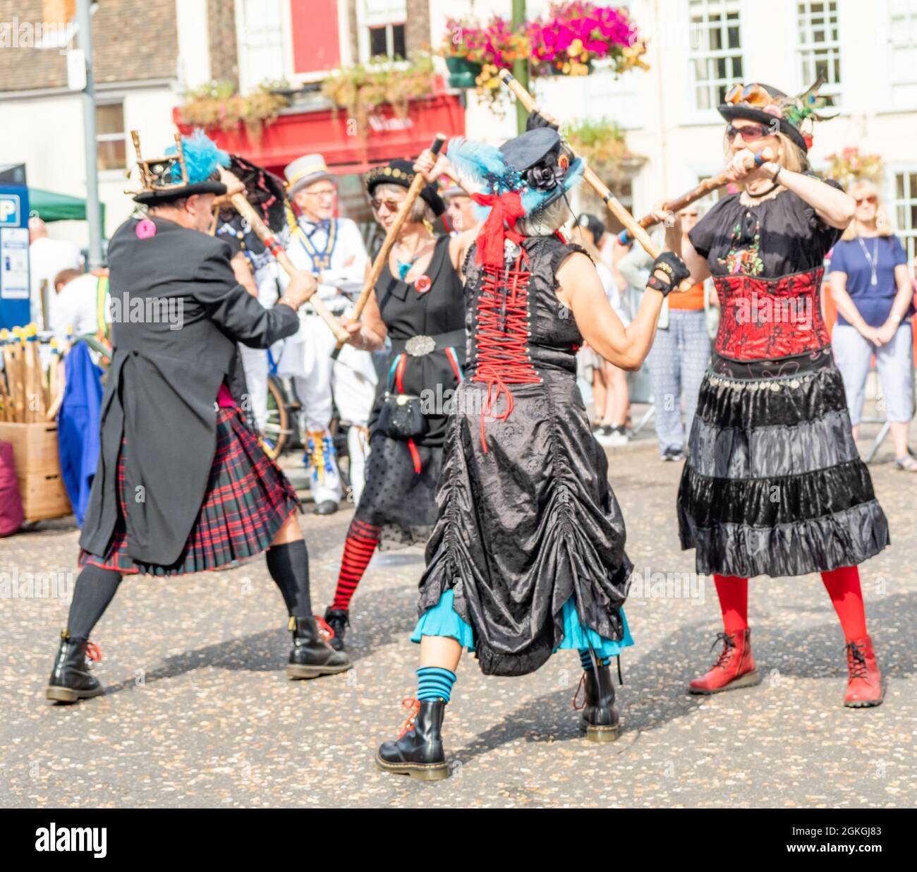 Steam Punk morris dancing troupe giving a demonstration at the annual ...