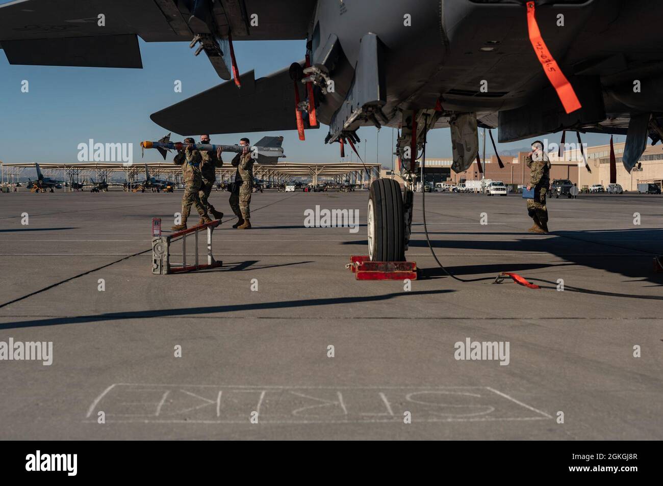 Airmen from the 757th Aircraft Maintenance Squadron, carry a training ...