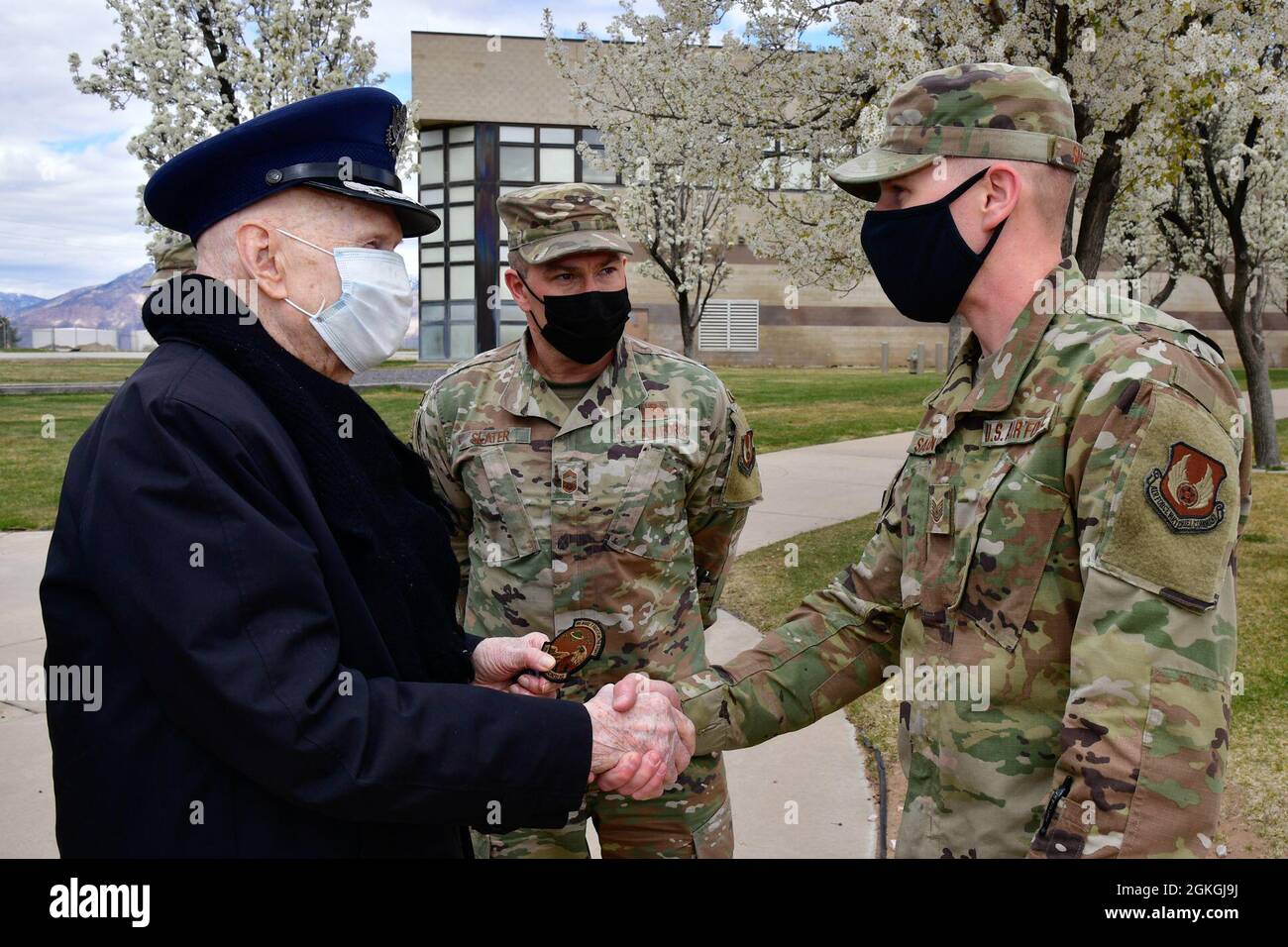 Air Force Col. (Ret.) Gail Halvorsen (left), the “Berlin Candy Bomber ...