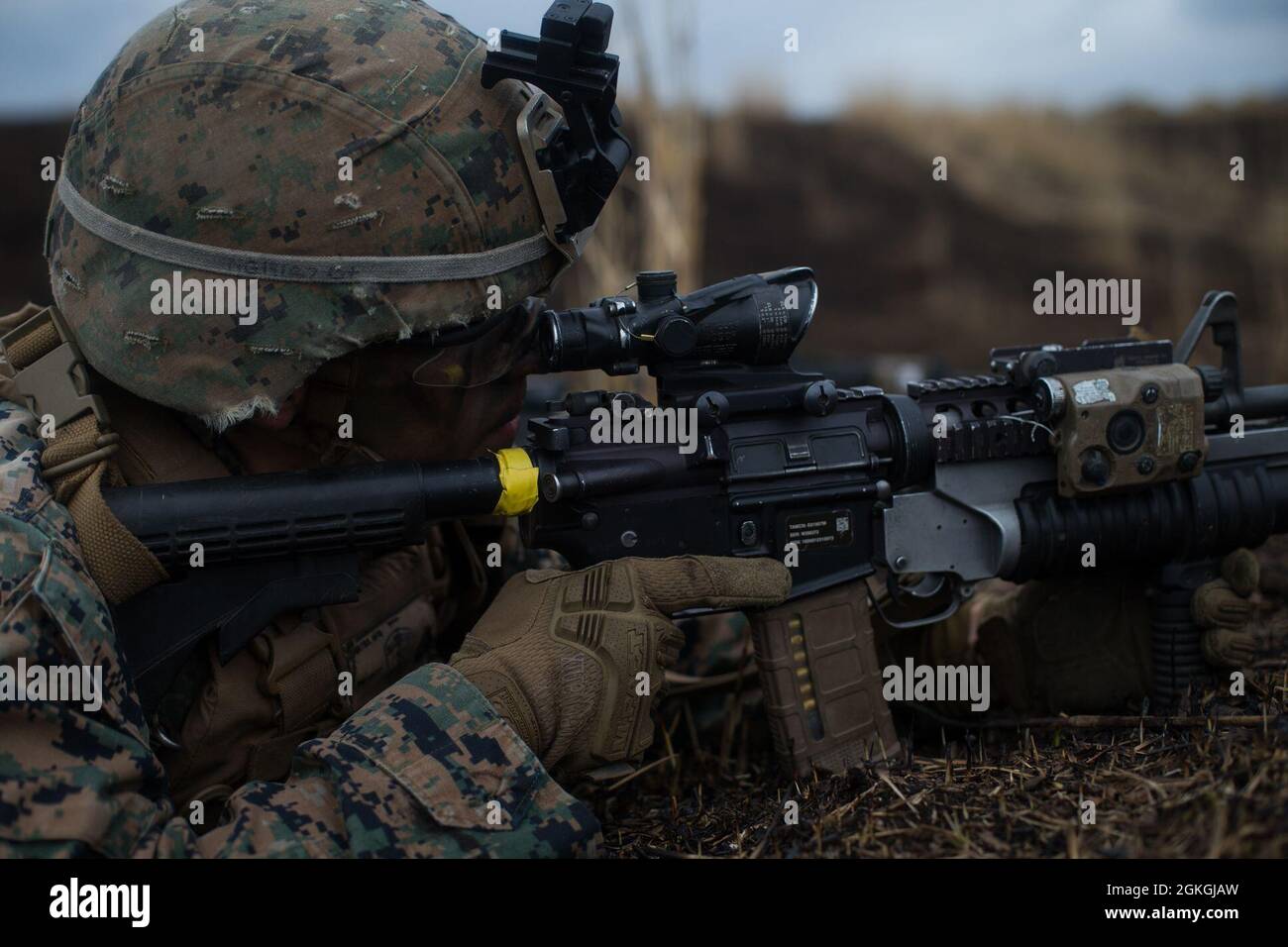 U.S. Marine Corps Cpl. Nicholas Gates, a combat engineer attached to 3d ...