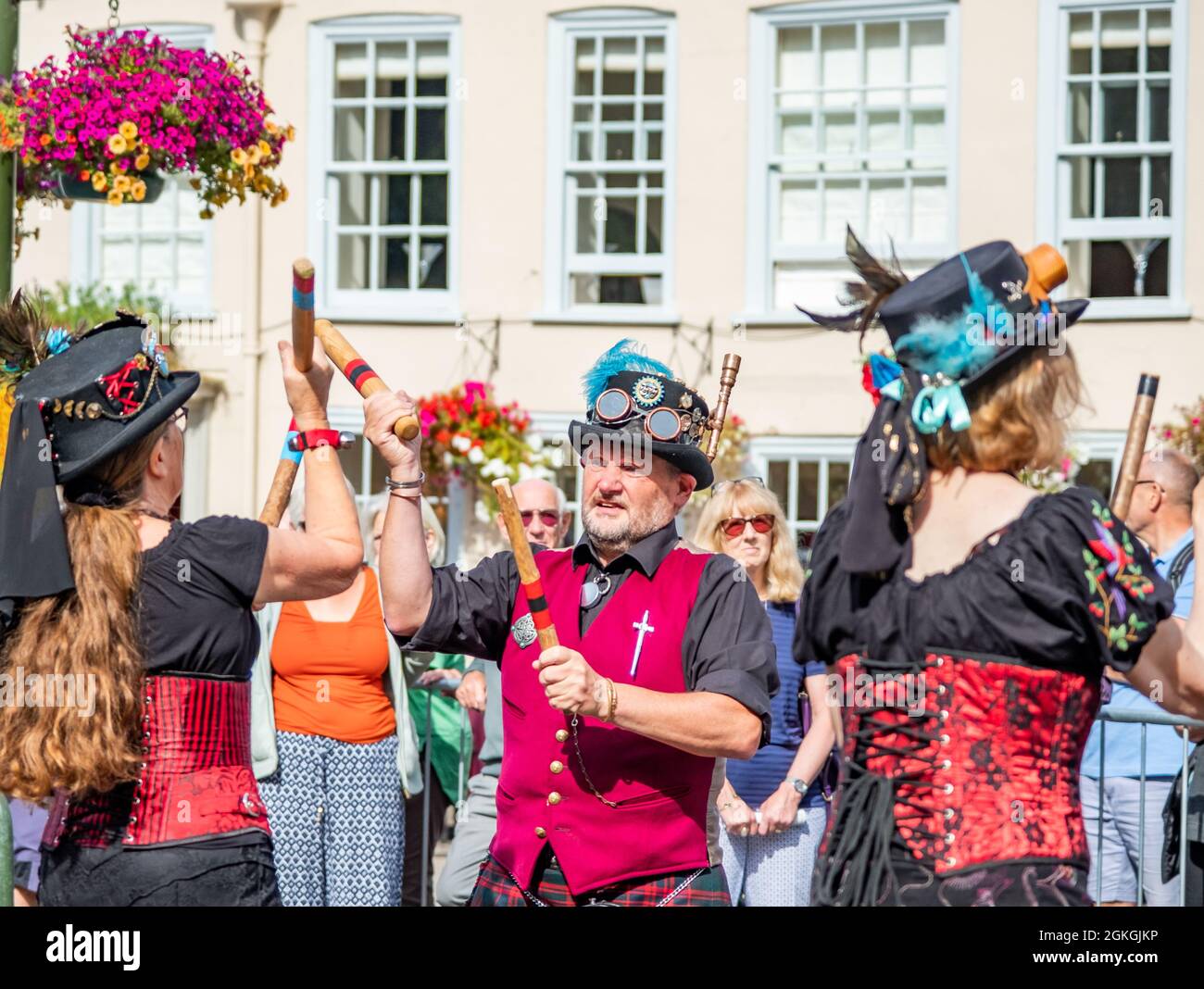 Steam Punk morris dancing troupe giving a demonstration at the annual ...