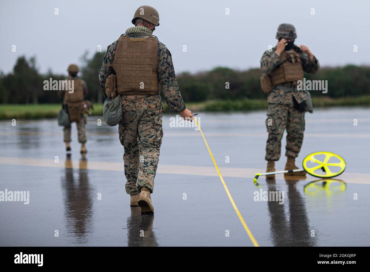 U.S. Marines with the Damage Assessment Team assigned to Marine Wing ...