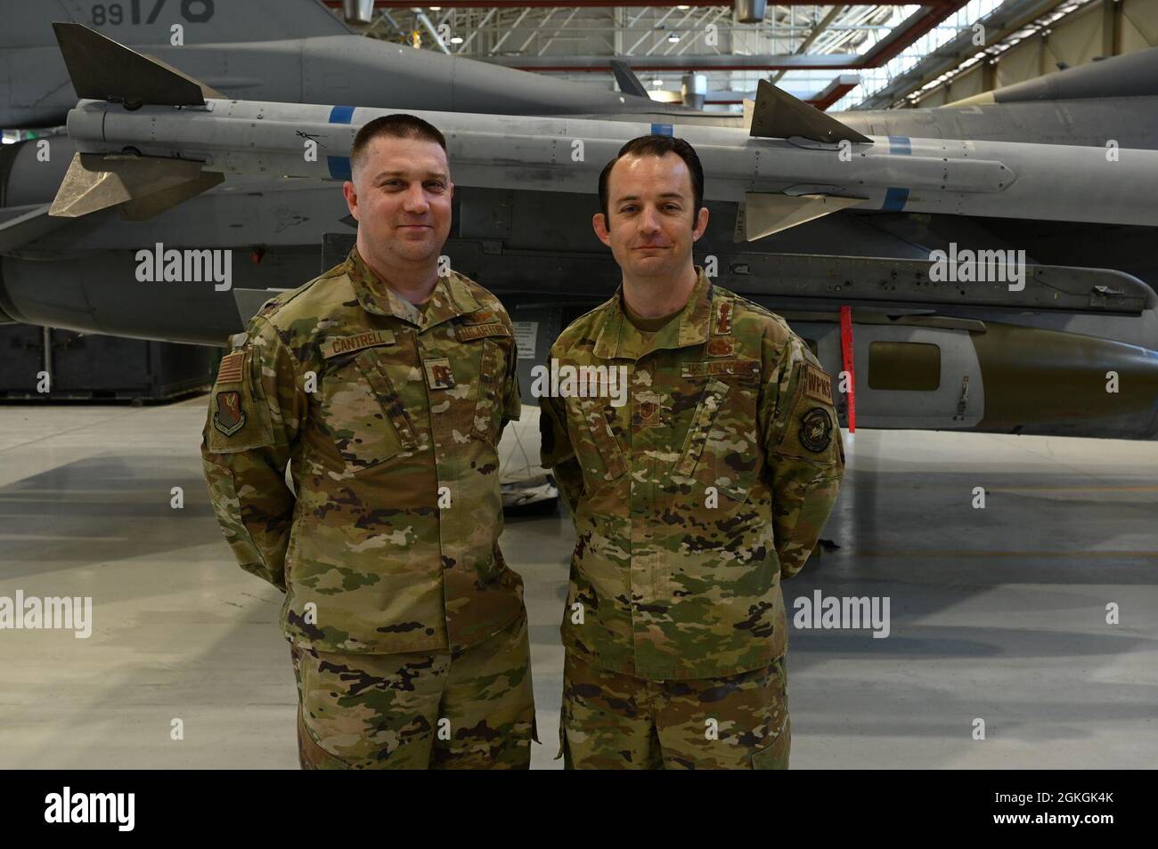 U.S. Air Force Capt. Chase Cantrell, left, 31st Fighter Wing Chaplain ...