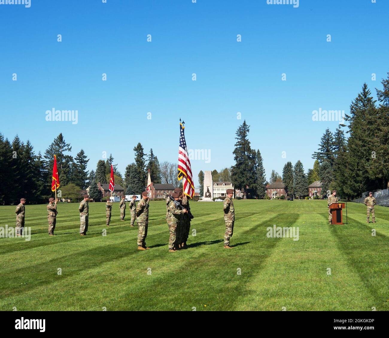 With the 91st Division Monument at the end of Watkins Field as a ...