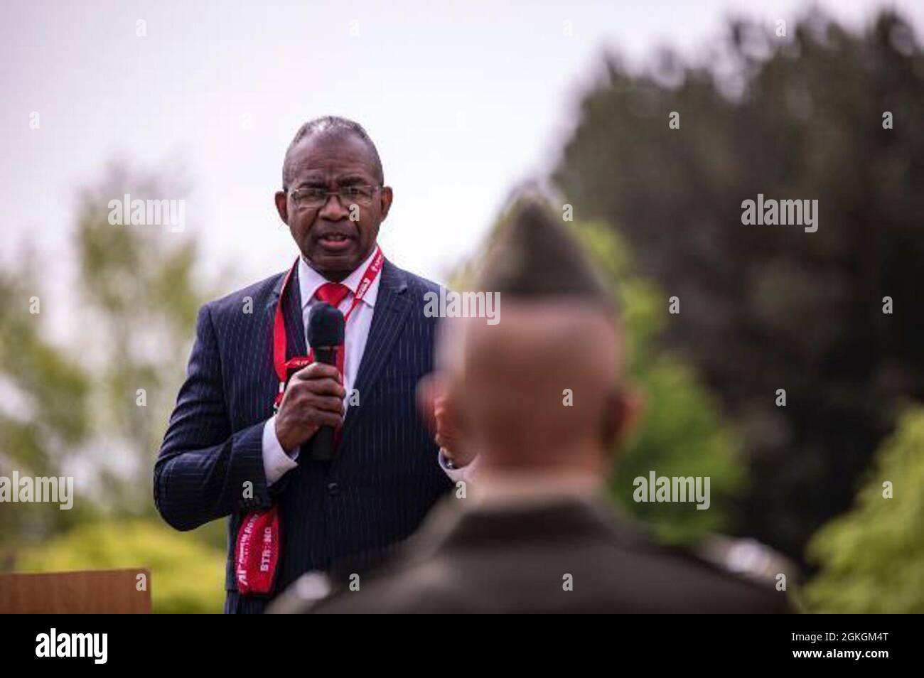 Retired Marine Corps Lt. Gen. Ronald L. Bailey speaks during Colonel ...