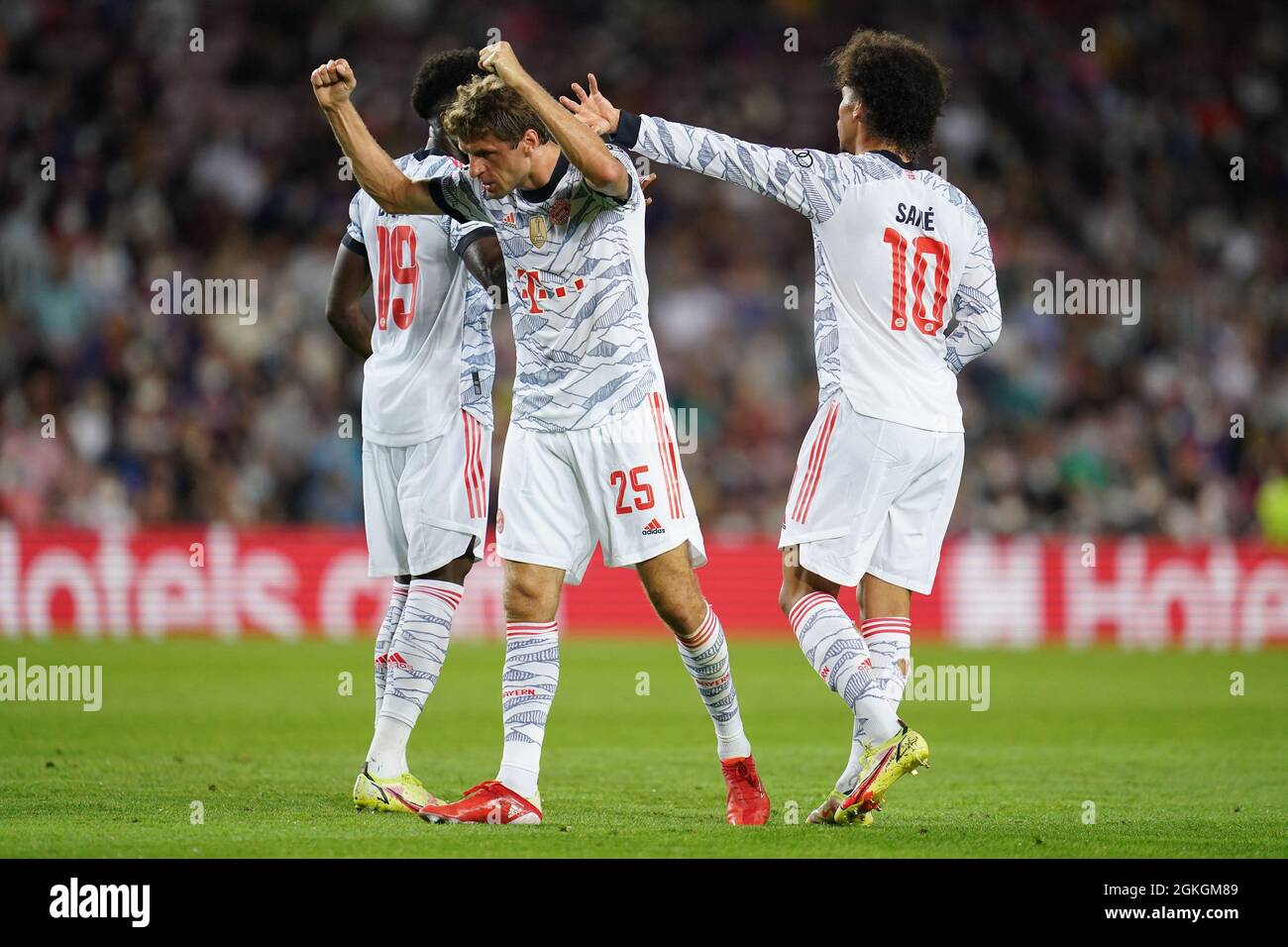 Thomas Muller of FC Bayern Munich celebrates after scoring the 0-1 ...