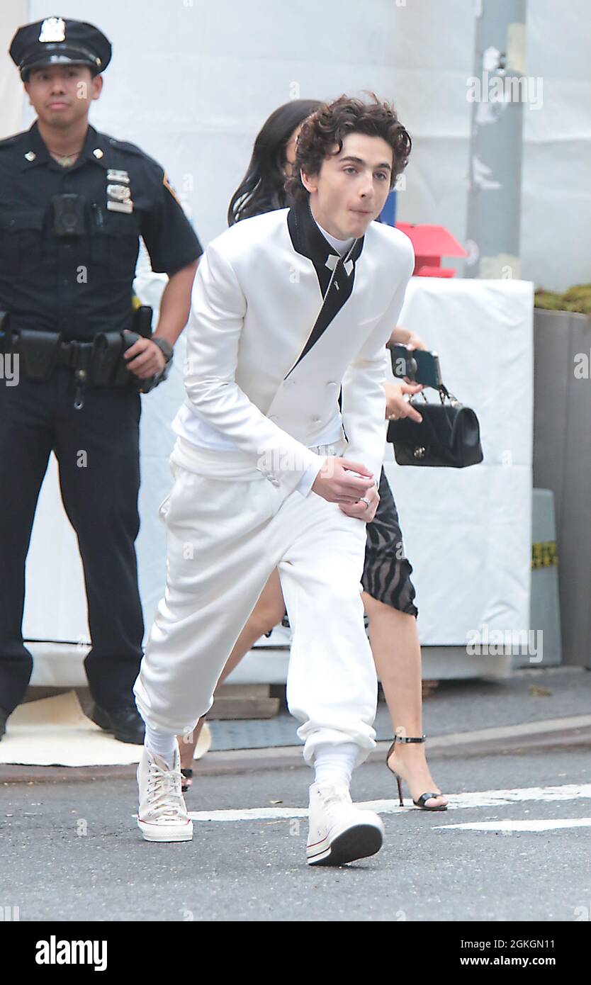 September 13, 2021.Timothee Chalamet attend The 2021 Met Gala ...