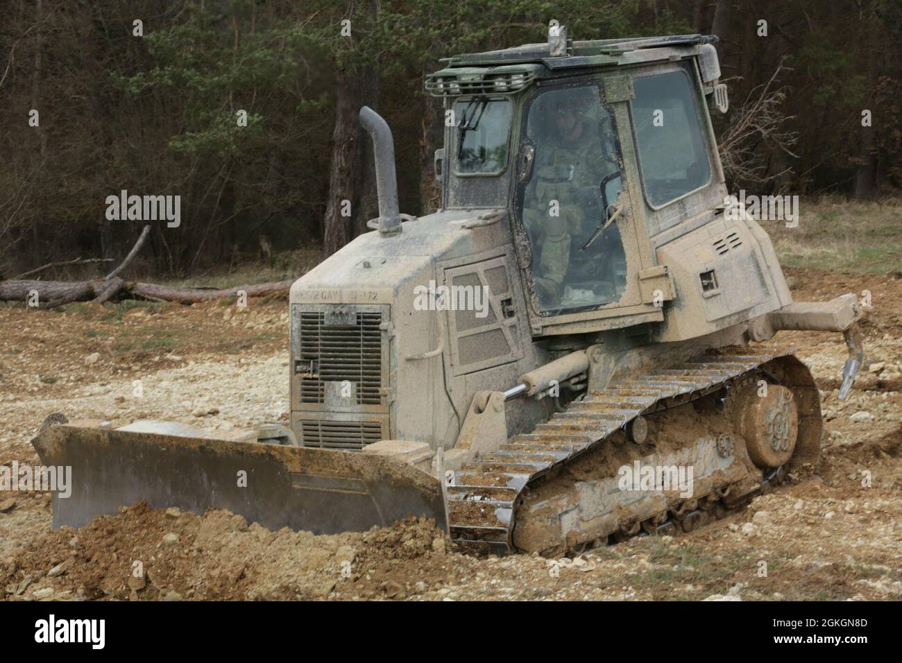 A U.S. Army Soldier assigned to the 2nd Cavalry Regiment creates an ...