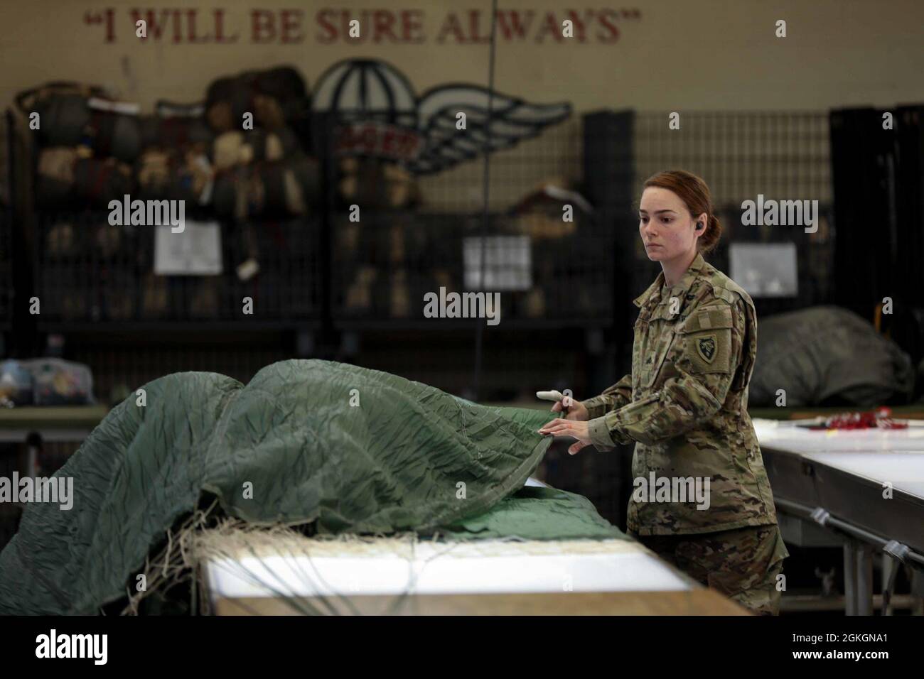 Sgt. Emilee Rolins, a parachute rigger with the North Carolina National ...