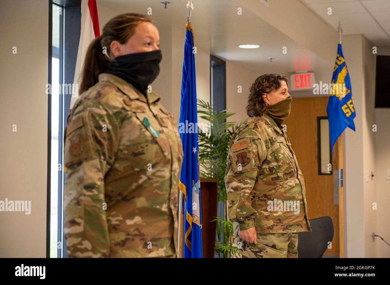 U.S. Air Force Chief Master Sgt. Jennifer Koonce is promoted during a ...
