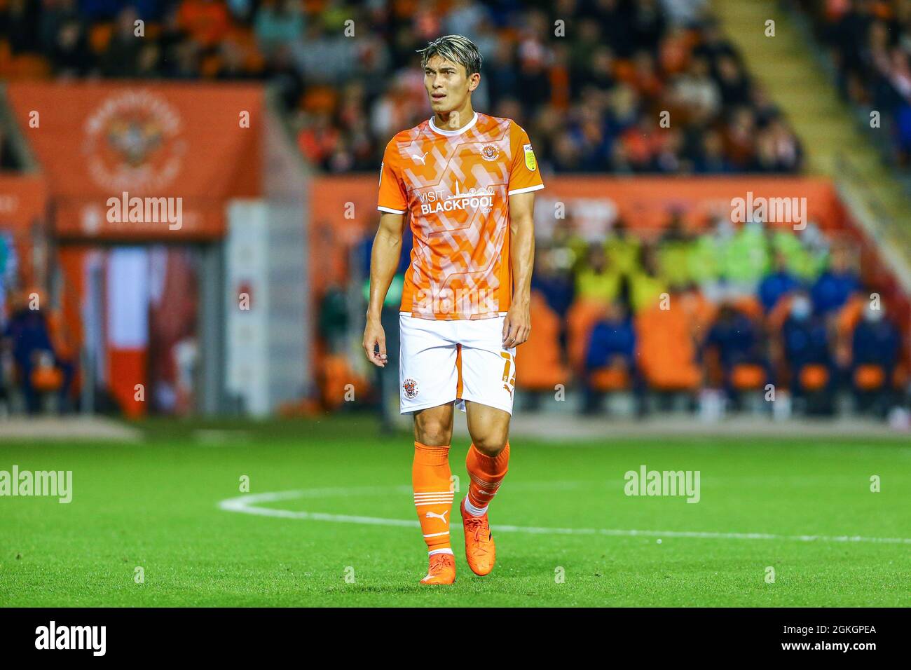 Blackpool, UK. 14th Sep, 2021. Blackpool midfielder Kenny Dougall ...