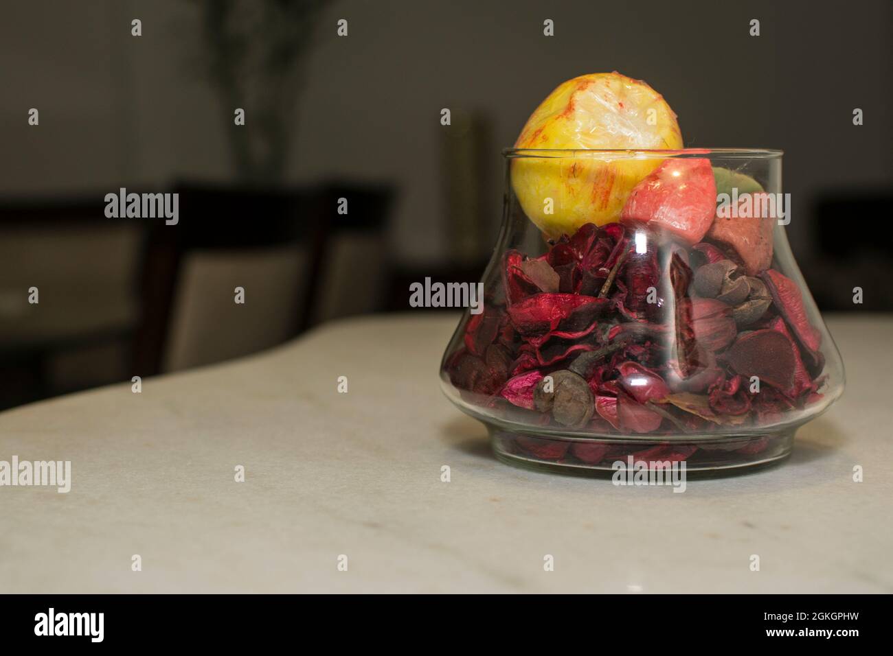 Decoration with glass objects inside the residential apartment ...