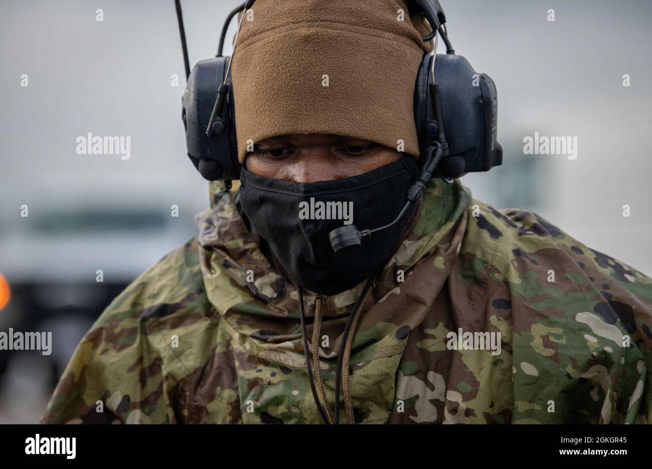 U.S. Air Force Staff Sgt. Kendall Washington, a crew chief with the 1st ...