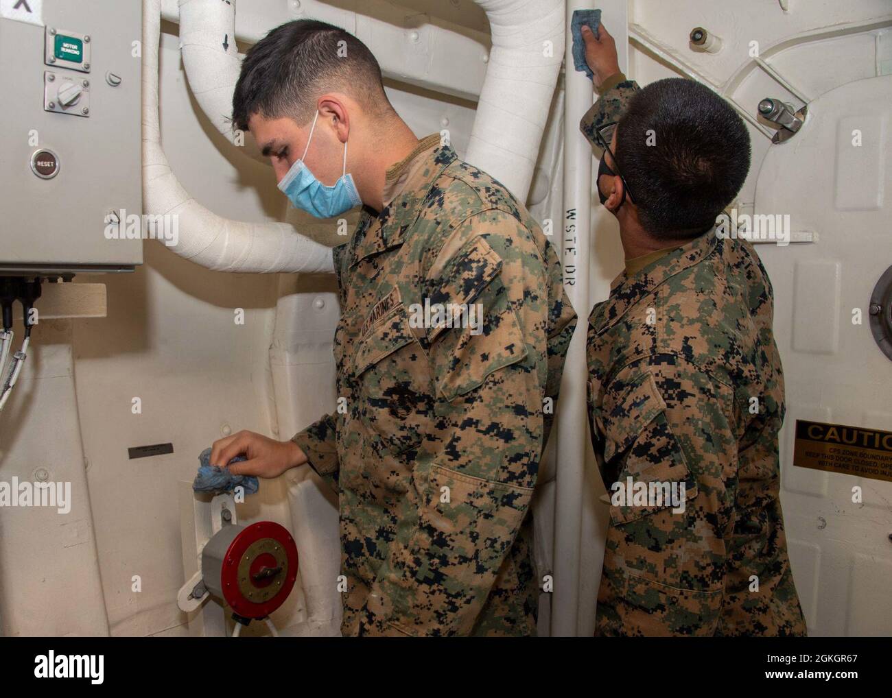 PACIFIC OCEAN (April 17, 2021) — U.S. Marine Corps Lance Cpl. Andrew Cardenas, from Phoenix ...
