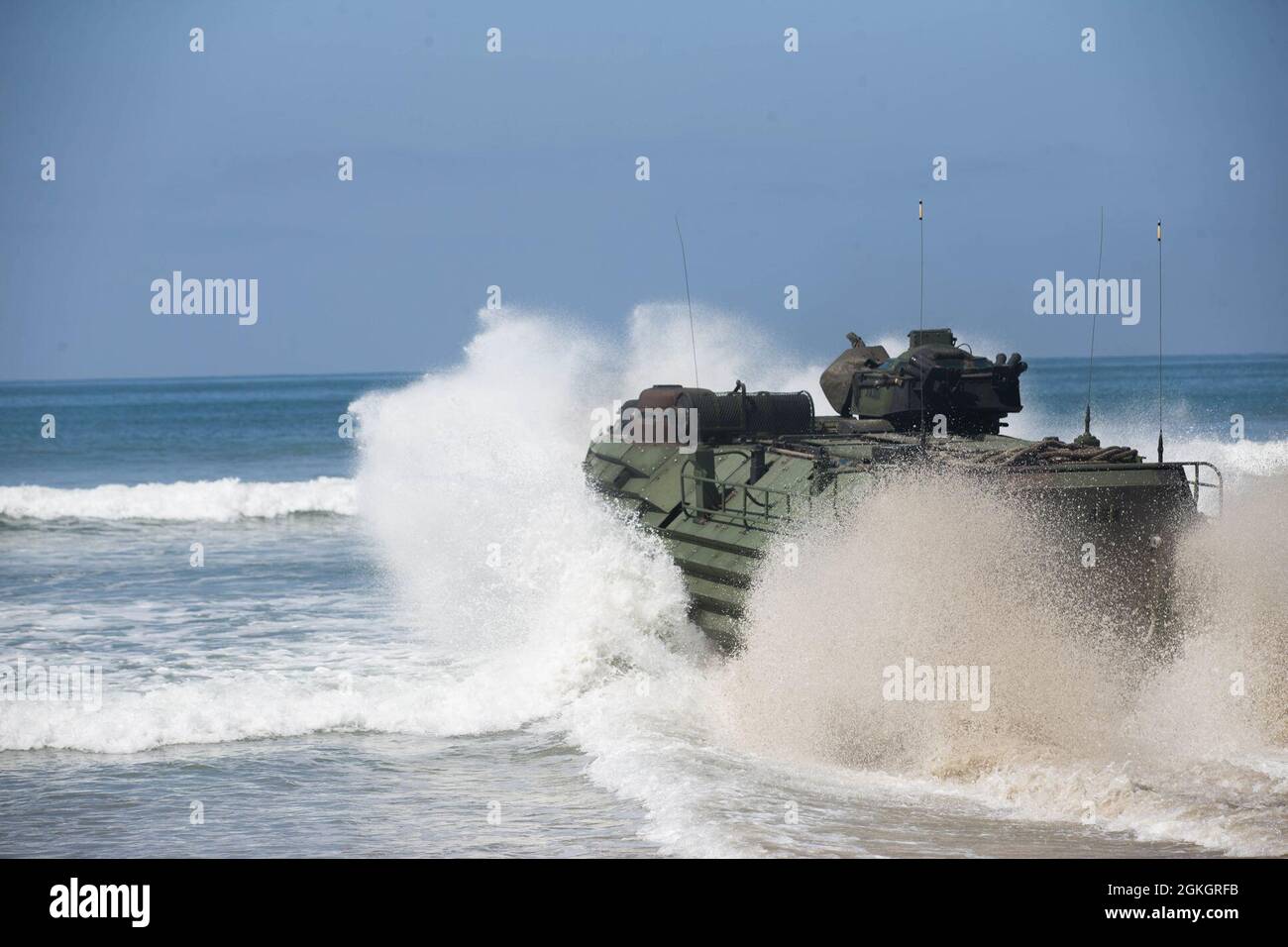An assault amphibious vehicle (AAV) with 3rd Assault Amphibian ...
