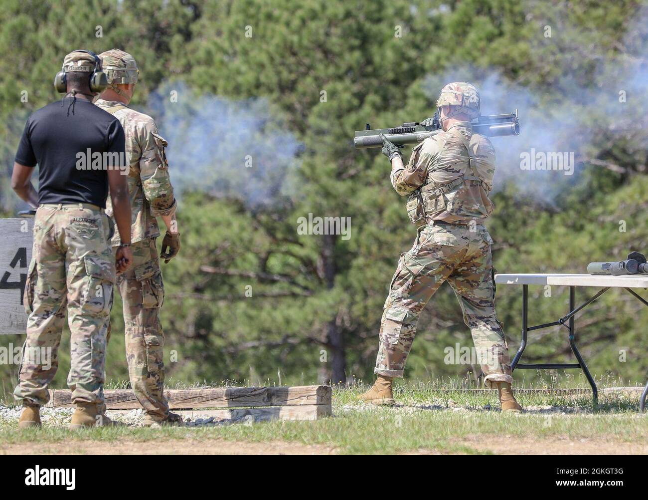 U.S. Soldier shoots a Light Anti-Tank Weapon while competing in the ...