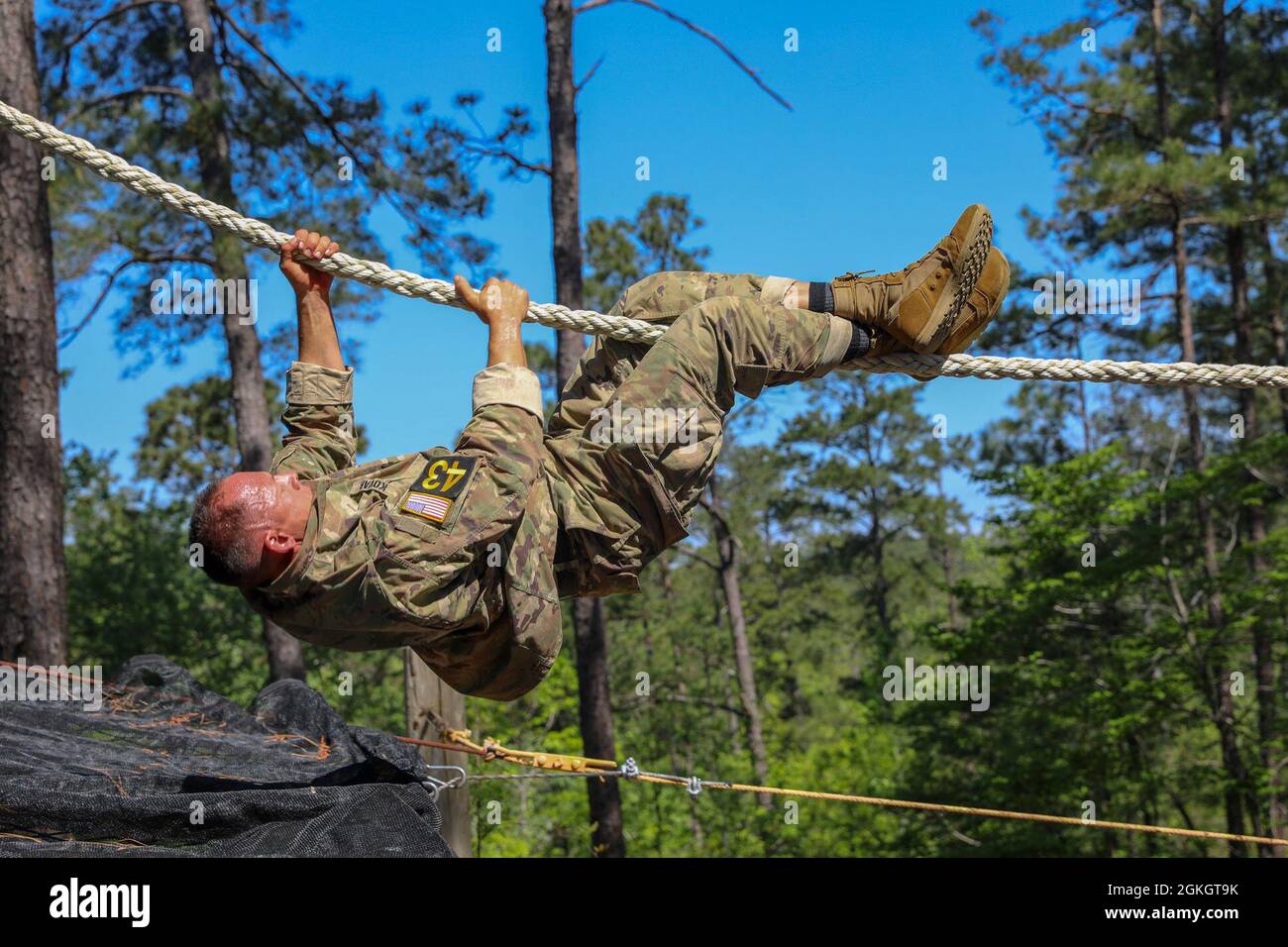 Gunnery Sgt. Joshua Kovar of the Army Ranger Training Brigade navigates ...
