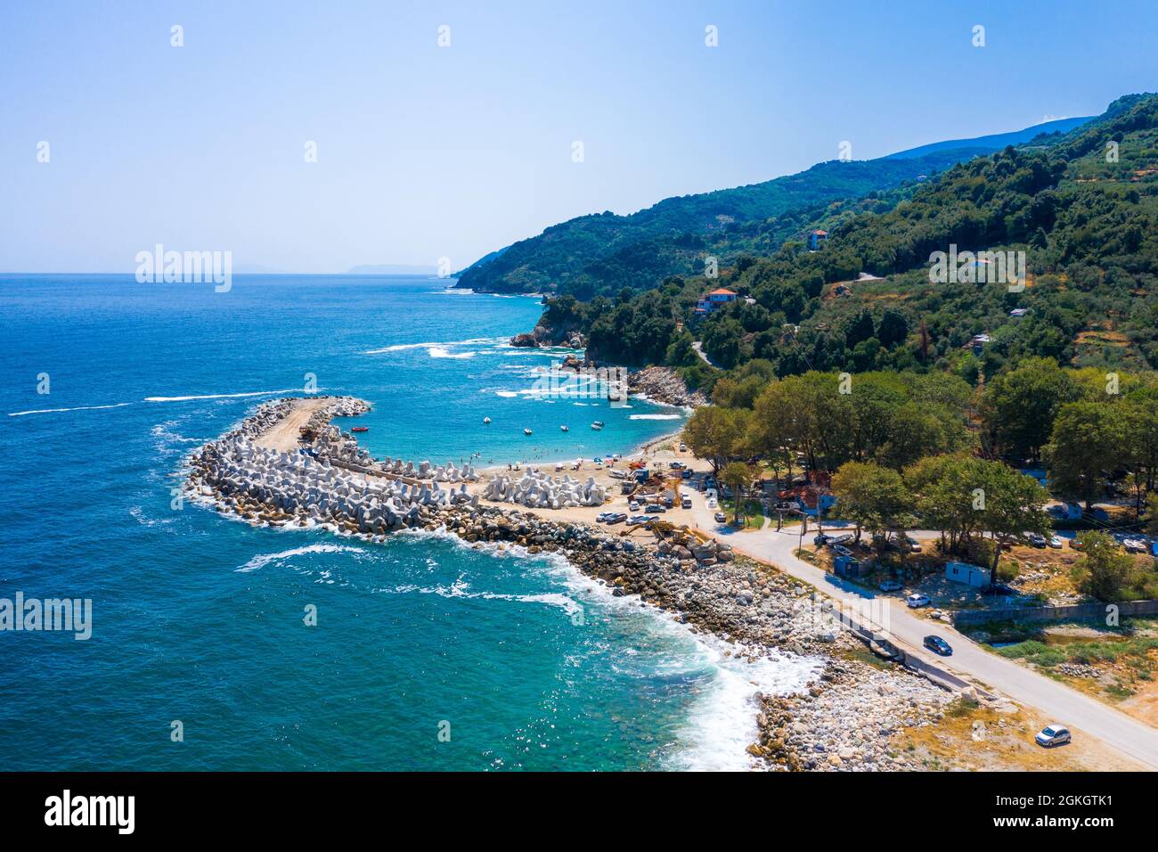 Famous beach of Chorefto, Pelion, Greece Stock Photo - Alamy