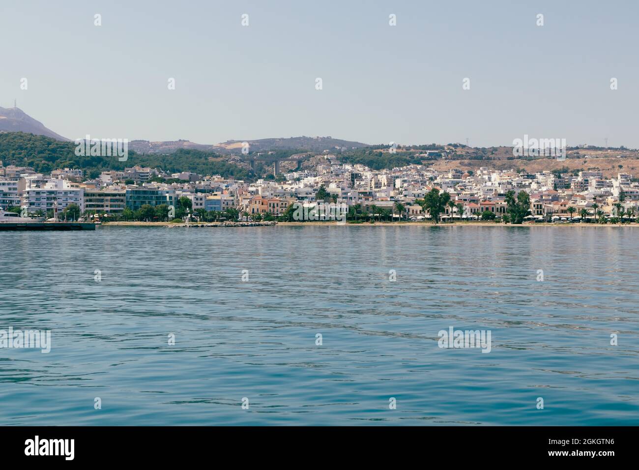 Beautiful shot of a clear calm sea and Crete island in Greece Stock ...
