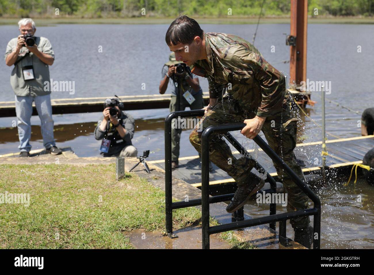 1st Lt. Vince Paikowski, assigned to the75th Ranger Regiment, competes ...
