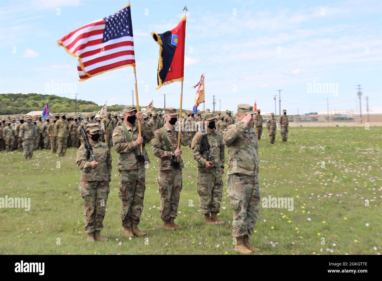 Task Force Phoenix Executive Officer Lt. Col. David Lovett salutes the ...